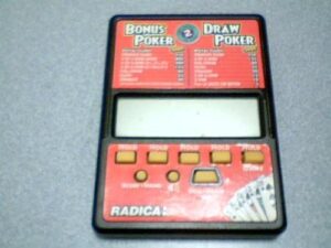 radica model#517 radica bonus poker & radica draw poker two games in one lcd handheld game model#517