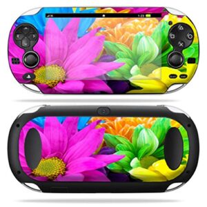 mightyskins skin compatible with ps vita psvita playstation vita portable wrap sticker skins colorful flowers