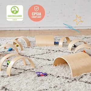 ECR4Kids Wooden Tunnels and Arches, Block Play, Natural, 10-Piece