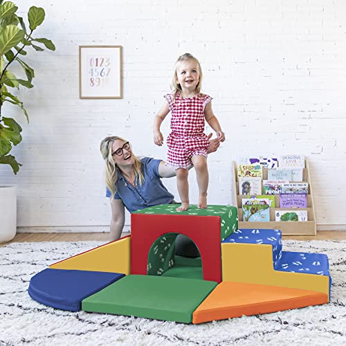 ECR4Kids SoftZone Lincoln Tunnel Climber, Toddler Playset, Assorted, 9-Piece