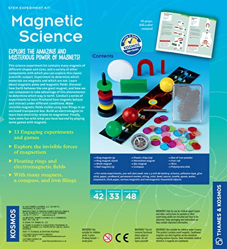 Thames & Kosmos Magnetic Science | 33 STEM Experiments | Ages 8+ | Learn About Earth’s Magnetic Poles | Discover How Invisible Magnetic Fields Work | Full-Color 48-Page Manual