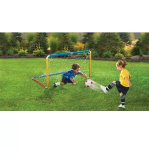 Little Tikes Easy Score Soccer Set Game Outdoor Toys for Backyard Fun Summer Play - Goal with Net, Ball, and Pump Included - Lawn Activities for Kids, Toddlers, Boys Girls Ages 2+