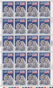 moon landing sheet of 20 x $2.40 us postage stamps scott 2419