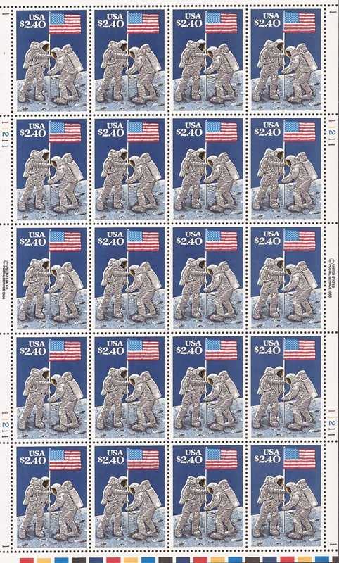 Moon Landing Sheet of 20 x $2.40 US Postage Stamps Scott 2419