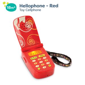 B. toys- Hellophone- Red- Pretend Play Toy Cell Phone – Kids Play Phone with Light Sounds and Songs – Toddler Phone with Message Recorder- 18 months +