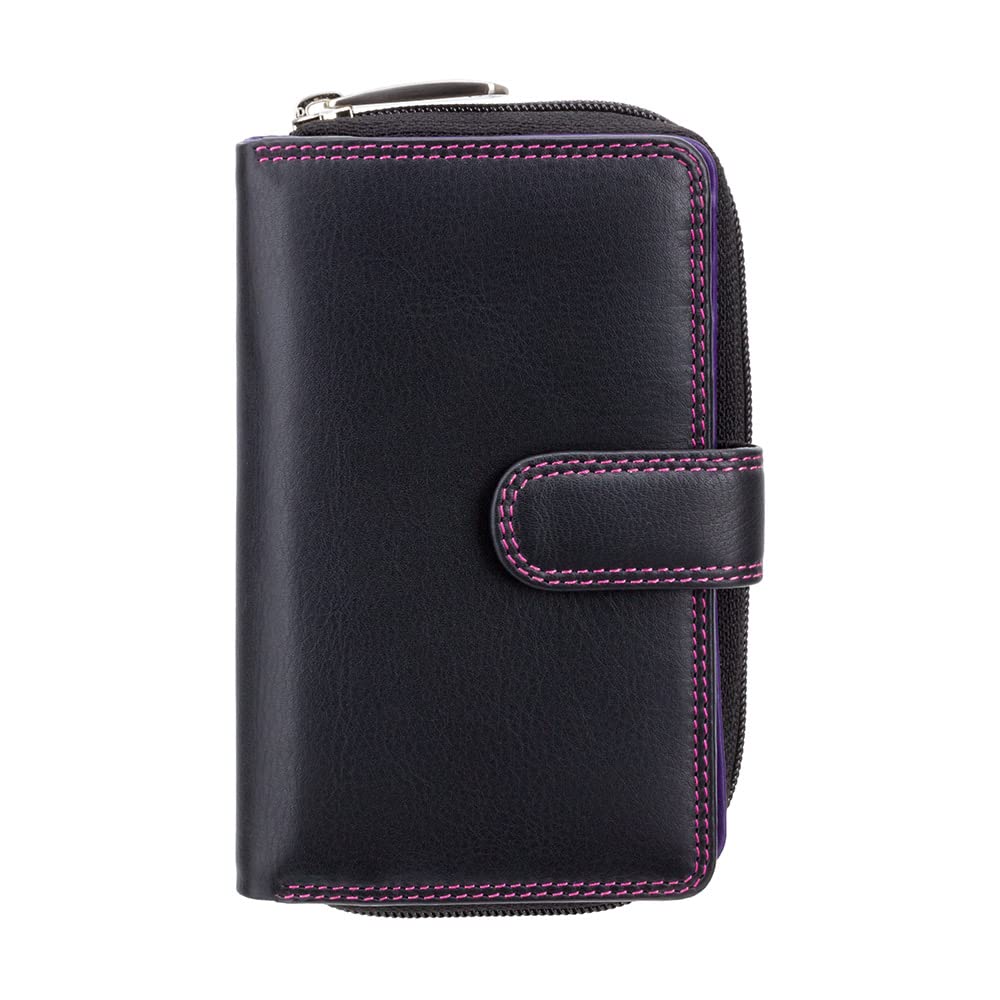 Visconti RIO 13 Ladies Large Soft Leather Purse/Wallet (Black/Pink)