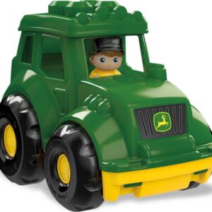 MEGA BLOKS John Deere Toddler Building Blocks Toy Set, Lil’ Tractor with 6 Pieces and Storage, 1 Figure, Green , Ages 1+ Years