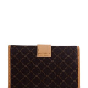 Rioni Signature Brown Multi-fold Button Wallet St-w003