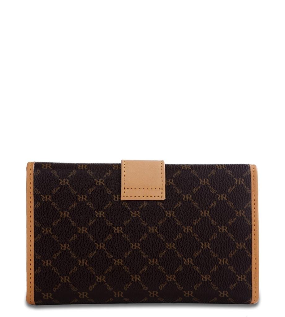 Rioni Signature Brown Multi-fold Button Wallet St-w003