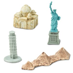 Safari Ltd. Around The World TOOB - 10 Figurines: Leaning Tower of Pisa, Eiffel Tower, Taj Mahal, Statue of Liberty, Giza Pyramids, & More - Educational Toy Figures For Boys, Girls & Kids Ages 3+