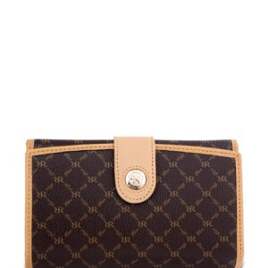 Rioni Signature Brown Multi-fold Button Wallet St-w003