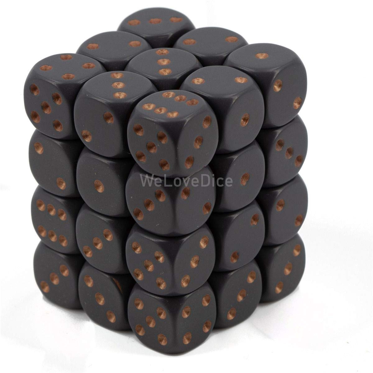 Chessex Dice DND Dice Set-Chessex D&D Dice-12mm Opaque Dark Grey and Copper Plastic Polyhedral Dice Set-Dungeons and Dragons Dice Includes 36 Dice – D6, Various (CHX25820)