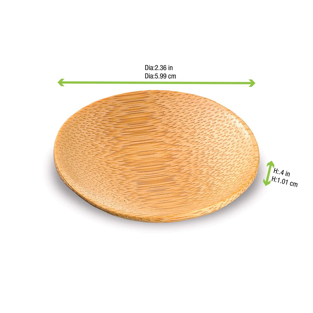 PacknWood 209BBPING - “Ping Compostable Bamboo Round Plate - Round Palm Leaf Plates - Biodegradable, Eco-Friendly, Disposable Dish Plates - (.50 oz - : 2.3") - (144 per case)