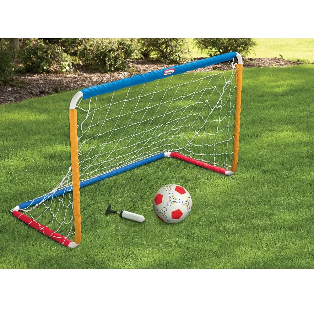 Little Tikes Easy Score Soccer Set Game Outdoor Toys for Backyard Fun Summer Play - Goal with Net, Ball, and Pump Included - Lawn Activities for Kids, Toddlers, Boys Girls Ages 2+