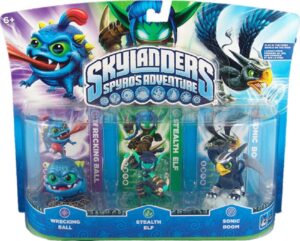 skylanders spyro's adventure character 3-pack - wrecking ball/stealth elf/sonic boom