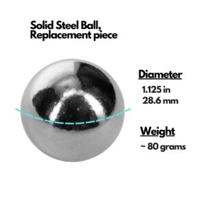 WE Games Replacement Steel Ball for Shoot The Moon Game & Pinball - 1.125 Inch (28.58 mm) Steel Balls, Metal Balls for Table Top Games, Pinball Balls, Replacement Pieces for Arcade Games