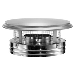 simpson duravent 8dp-vc duraplus collection class-a chimney pipe triple-wall chimney cap with spark arrestor, stainless steel, removable screws, 8" inner diameter, 14" outer diameter, 8" height