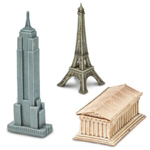 Safari Ltd. Around The World TOOB - 10 Figurines: Leaning Tower of Pisa, Eiffel Tower, Taj Mahal, Statue of Liberty, Giza Pyramids, & More - Educational Toy Figures For Boys, Girls & Kids Ages 3+