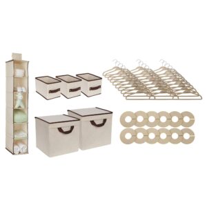 delta children nursery storage set, beige, 48 piece