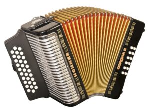 hohner corona ii f/bb/eb diatonic accordion - black