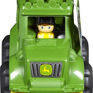 MEGA BLOKS John Deere Toddler Building Blocks Toy Set, Lil’ Tractor with 6 Pieces and Storage, 1 Figure, Green , Ages 1+ Years