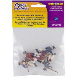 woodland scenics sp4454 1.5-inch scene setters figurine, revolutionary war soldiers, 5/pack