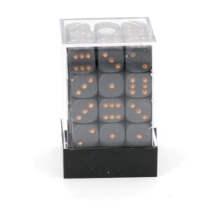 Chessex Dice DND Dice Set-Chessex D&D Dice-12mm Opaque Dark Grey and Copper Plastic Polyhedral Dice Set-Dungeons and Dragons Dice Includes 36 Dice – D6, Various (CHX25820)