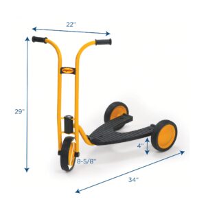 Children’s Factory MyRider 3 Wheel V Scooter for Kids, Girls & Boys Micro Scooter, Homeschool/Daycare/Preschool Outdoor Play Equipment, Yellow/Blk