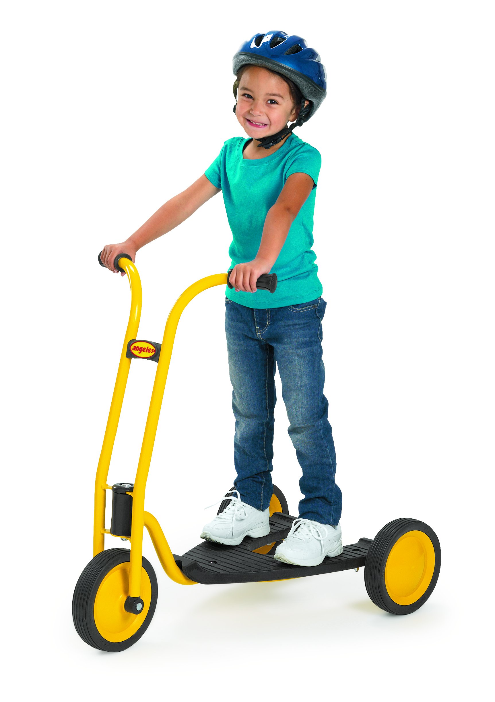 Children’s Factory MyRider 3 Wheel V Scooter for Kids, Girls & Boys Micro Scooter, Homeschool/Daycare/Preschool Outdoor Play Equipment, Yellow/Blk