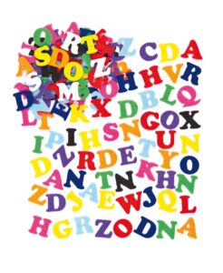 baker ross ev9034 self adhesive felt letters - pack of 550, perfect for children to decorate fabric, books, cards, ideal for home work, classroom activities and craft group projects, assorted, 23mm