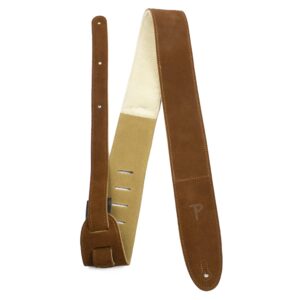 Perri's Leathers, Suede Guitar Strap, Sheepskin Pad, Anti-Slip, Classic, Suitable for Each Level, Standard Size, 41" to 56" Inches Compatible with All Button Lock Systems