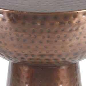 Deco 79 Metal Accent End Hammered Design, Side Table 14" x 14" x 20", Bronze