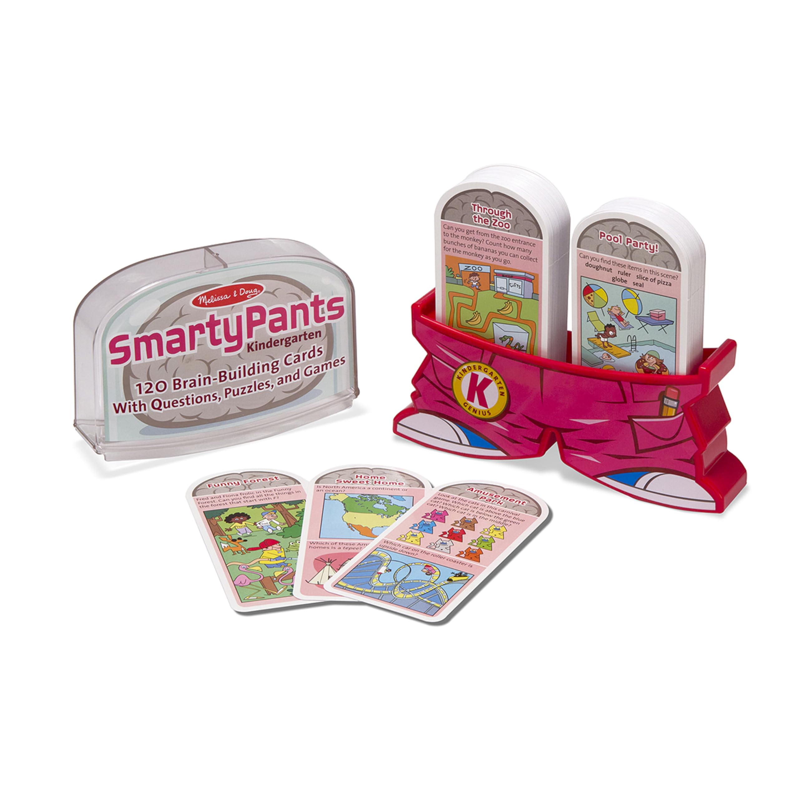 Melissa & Doug Smarty Pants Kindergarten Card Set - 120 Educational, Brain-Building Questions, Puzzles, and Games