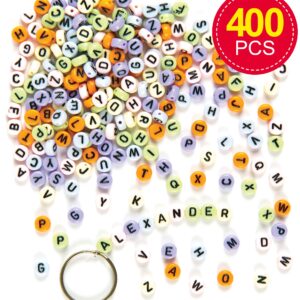 Baker Ross Alphabet Beads, Pony Bead Crafts for Kids Arts and Crafts and Jewelry Making (Pack of 400 Pieces), Assorted, ET151