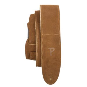 perri's leathers, suede guitar strap, sheepskin pad, anti-slip, classic, suitable for each level, standard size, 41" to 56" inches compatible with all button lock systems