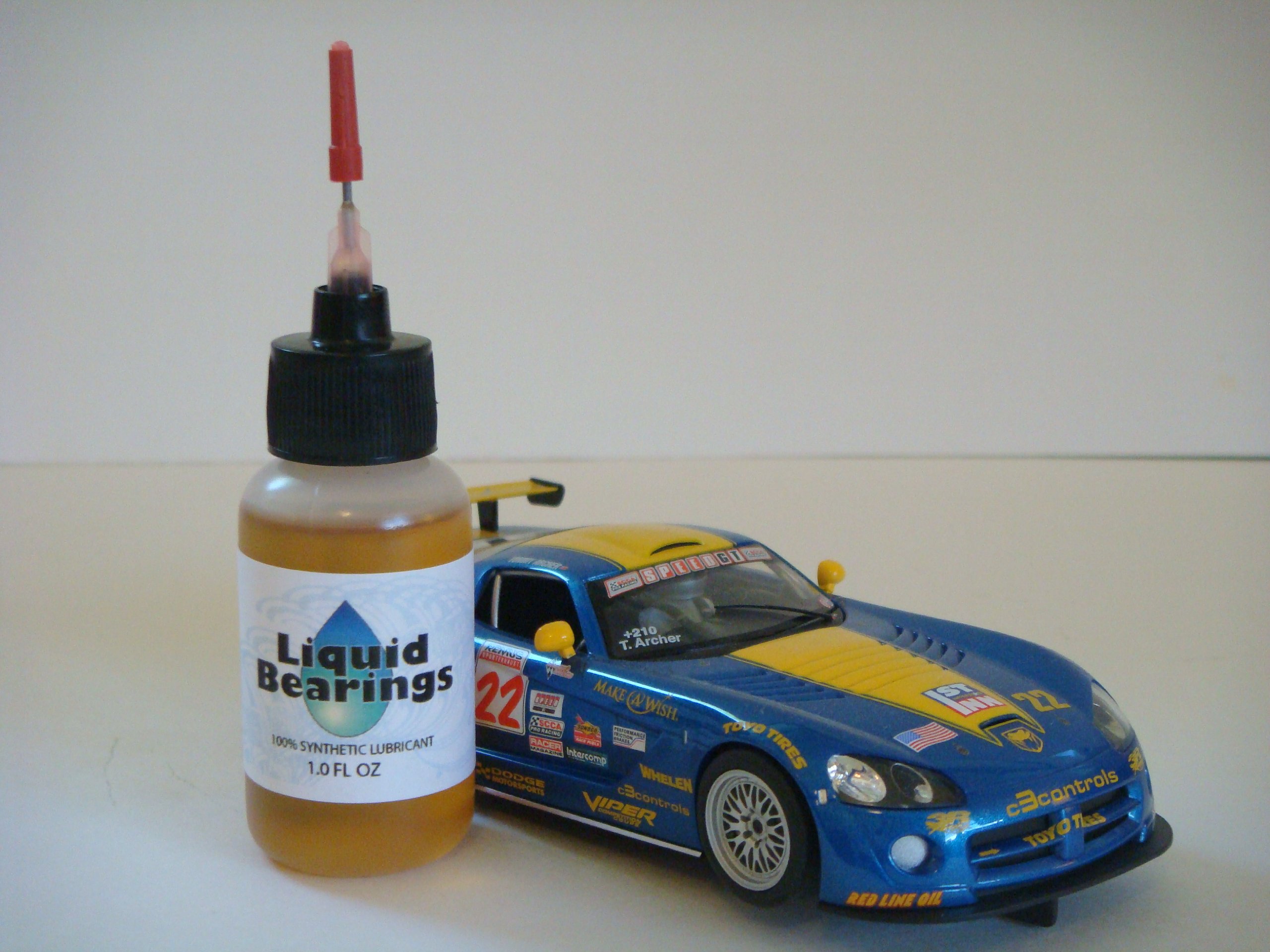 Liquid Bearings, The Ultimate 100%-Synthetic Oil for Slot Cars, Makes Cars Faster!!