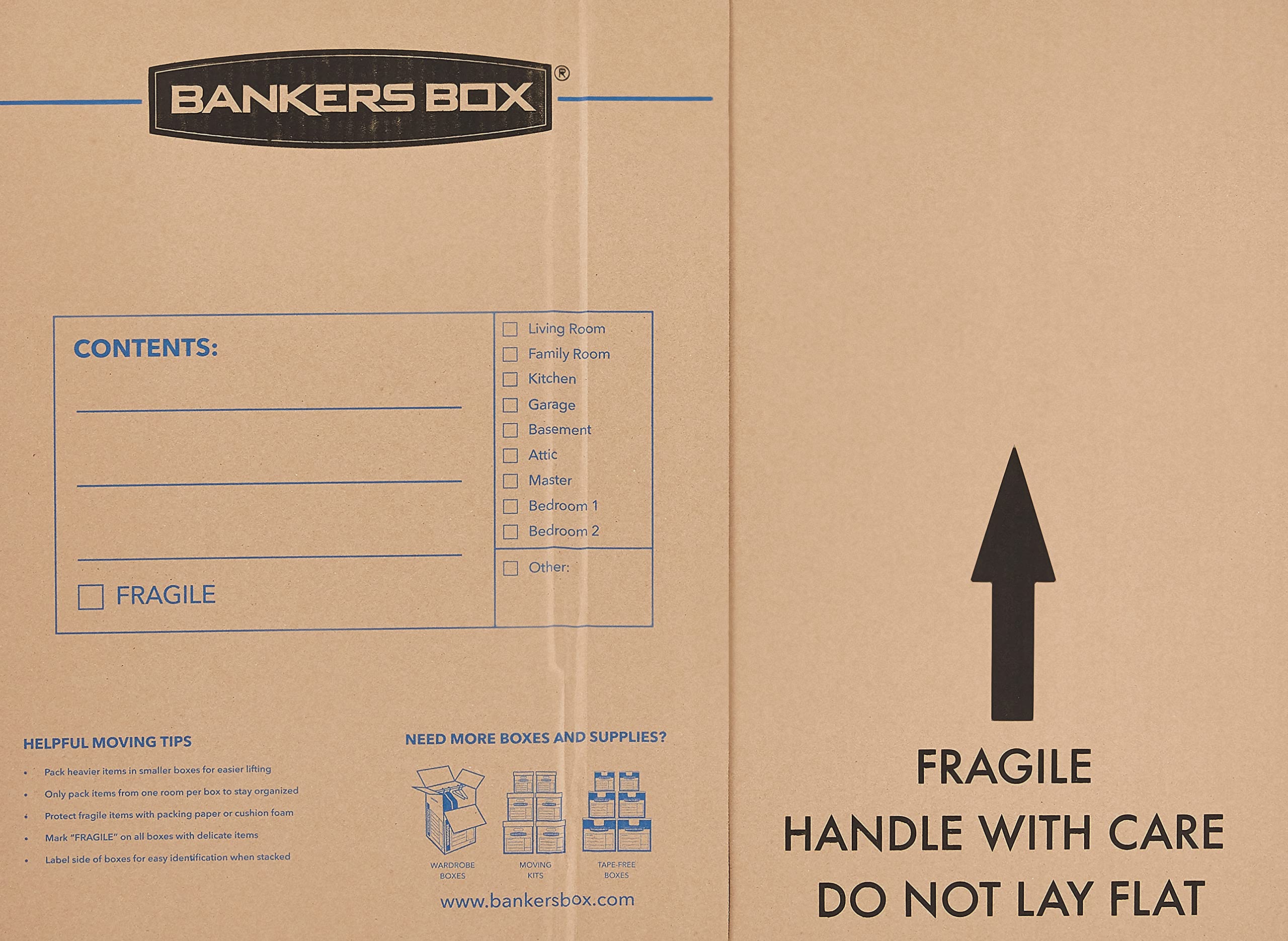 Bankers Box Medium - up to 40" TV/Picture/Mirror - Moving Box 4 Pack, 37 x 4 x 27 in (7711201)