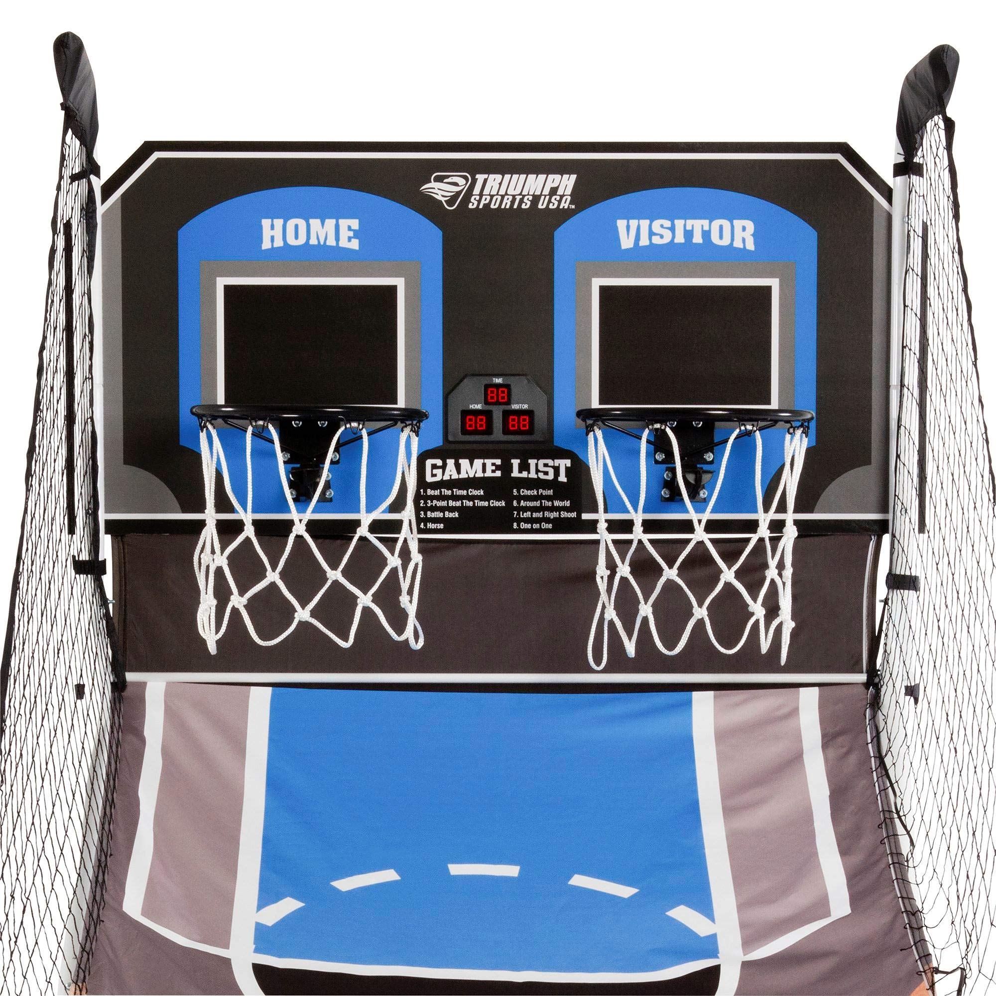 Triumph Sports Big Shot II Double Shootout Basketball Game - LED Scorer - 8 Game Modes - 4 Basketballs , 80.5”L X 47.5”W X 81”H