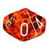 chessex dice sets: orange with white translucent - ten sided die d10 set (10)