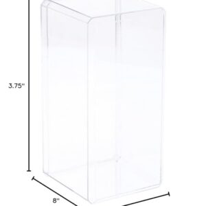 Pioneer Plastics 084C Clear Plastic Beveled Edge Display Case, 3.5" W x 3.75" D x 8" H (Mailer Box), Pack of 4