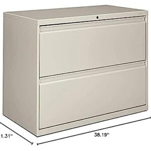 HON 882LQ 800 Series Two-Drawer Lateral File, 36w x 19-1/4d x 28-3/8h, Light Gray