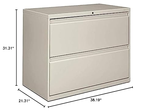 HON 882LQ 800 Series Two-Drawer Lateral File, 36w x 19-1/4d x 28-3/8h, Light Gray