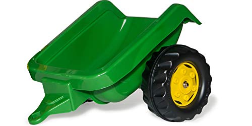 Rolly Toys John Deere 3-Wheel Trac with Trailer Ride On, Green/Yellow (52769)