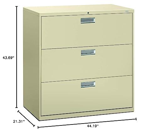 600 Series Three-Drawer Lateral File, HON693LL 42w x 19-1/4d, Putty