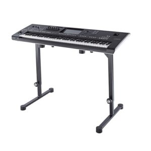 K&M Konig & Meyer 18810.015.55 Table Style Keyboard Stand Omega - Sturdy Height Adjustable Frame - Folds Flat Portable - Fits Piano and Electric Keyboards - For Adult and Youth Musicians - Black