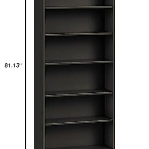 HON S82ABCS Metal Bookcase, Six-Shelf, 34-1/2w x 12-5/8d x 81-1/8h, Charcoal