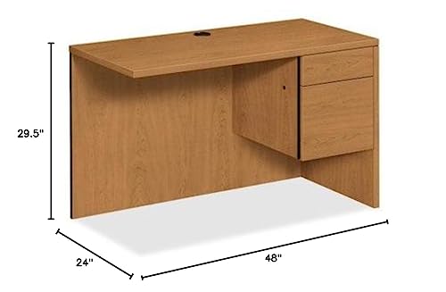 HON 10515RCC 10500 Series L Workstation Return, 3/4 Height Right Ped, 48w x 24d, Harvest