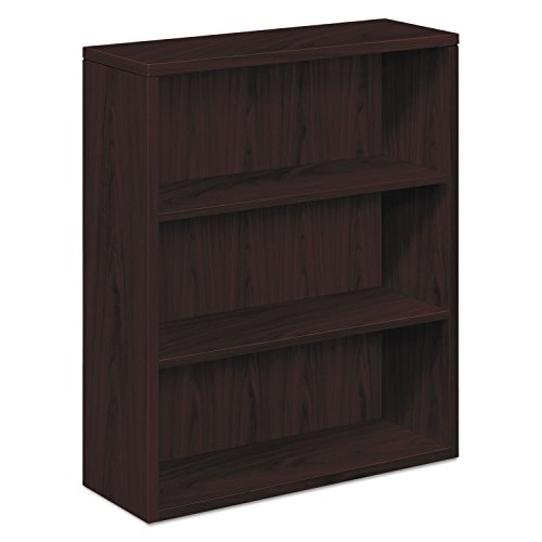 HON 105533NN 10500 Series Laminate Bookcase, Three-Shelf, 36w x 13-1/8d x 43-3/8h, Mahogany