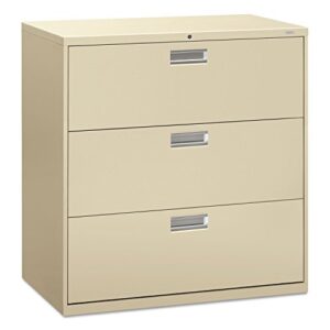 600 series three-drawer lateral file, hon693ll 42w x 19-1/4d, putty