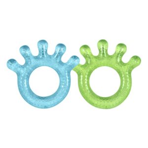 green sprouts cooling teether| soothes gums & promotes healthy oral development |safer plastic filled with sterilized water,chill for extra relief,textured surface to massage gums,2 count (pack of 1) blue